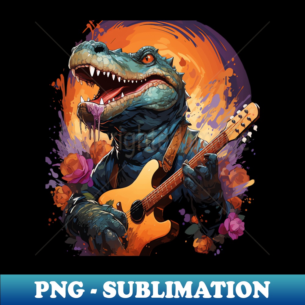 Alligator Playing Guitar - Aesthetic Sublimation Digital Fil | Inspire ...