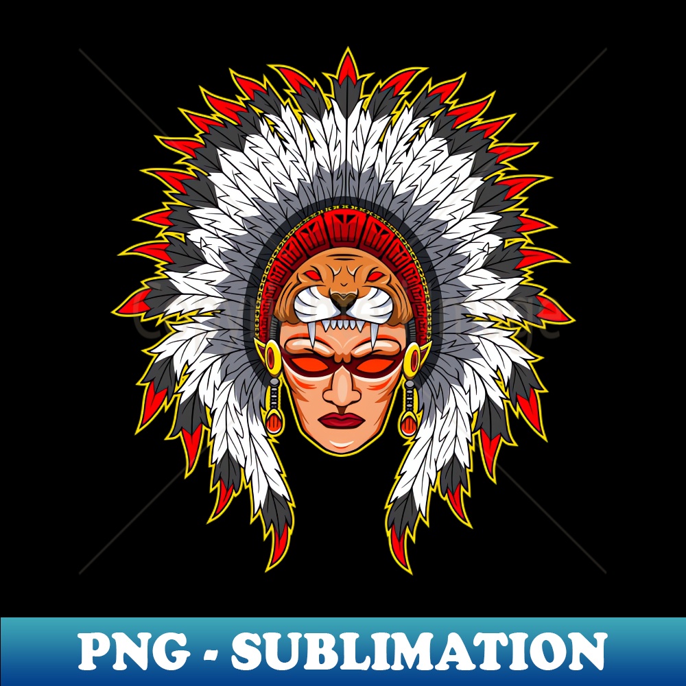 Tribal Chief Head Mascot - Vintage Sublimation PNG Download | Inspire ...
