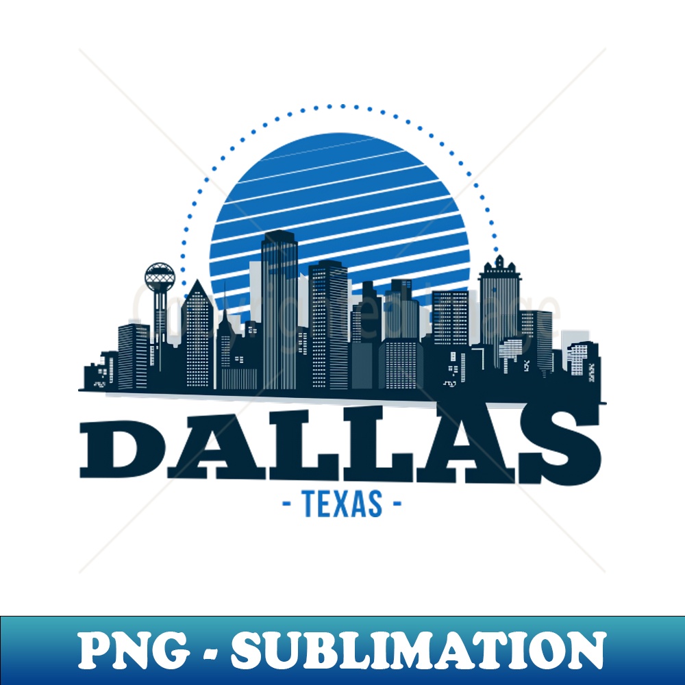 Retro Dallas Texas Skyline - PNG Transparent Sublimation Fil | Inspire ...