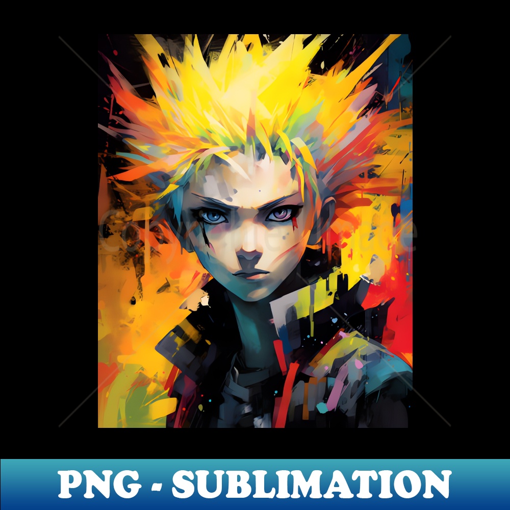 Edgy anime protagonist with blonde spiky hair - PNG Transpar | Inspire ...