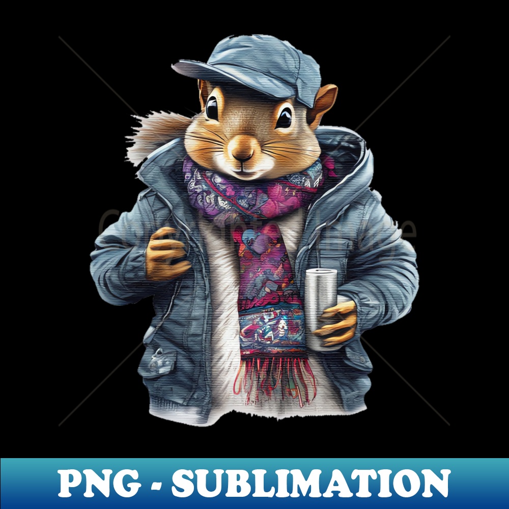Squirrel wearing a jackets cap and a scarf - Exclusive Subli | Inspire ...