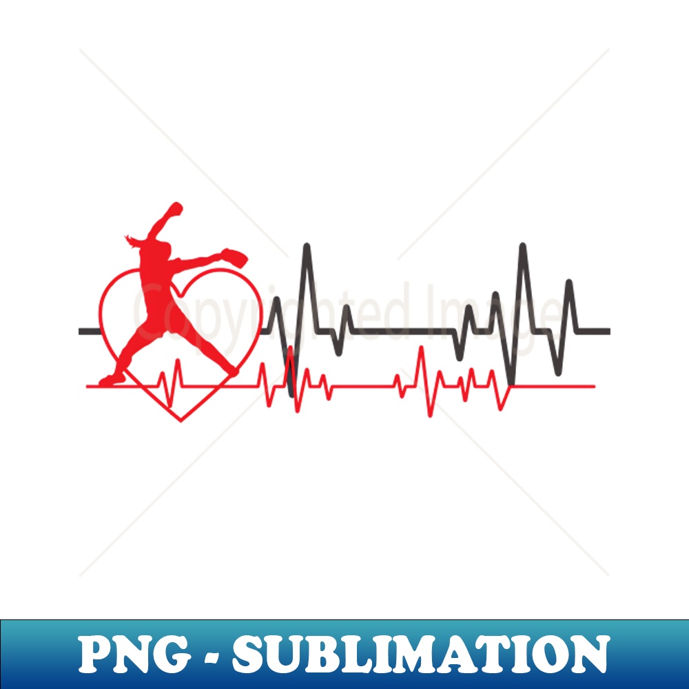 Softball Fastpitch Pitcher EKG Heartbeat Heart Love Softball | Inspire ...
