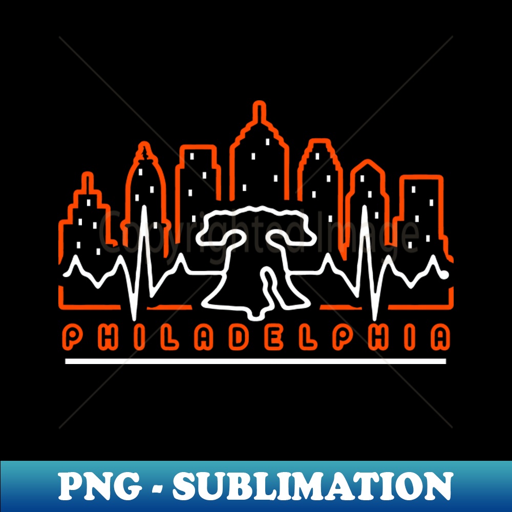 Philadelphia Orange and Black EKG Heartbeat Philly Fan Favor | Inspire ...