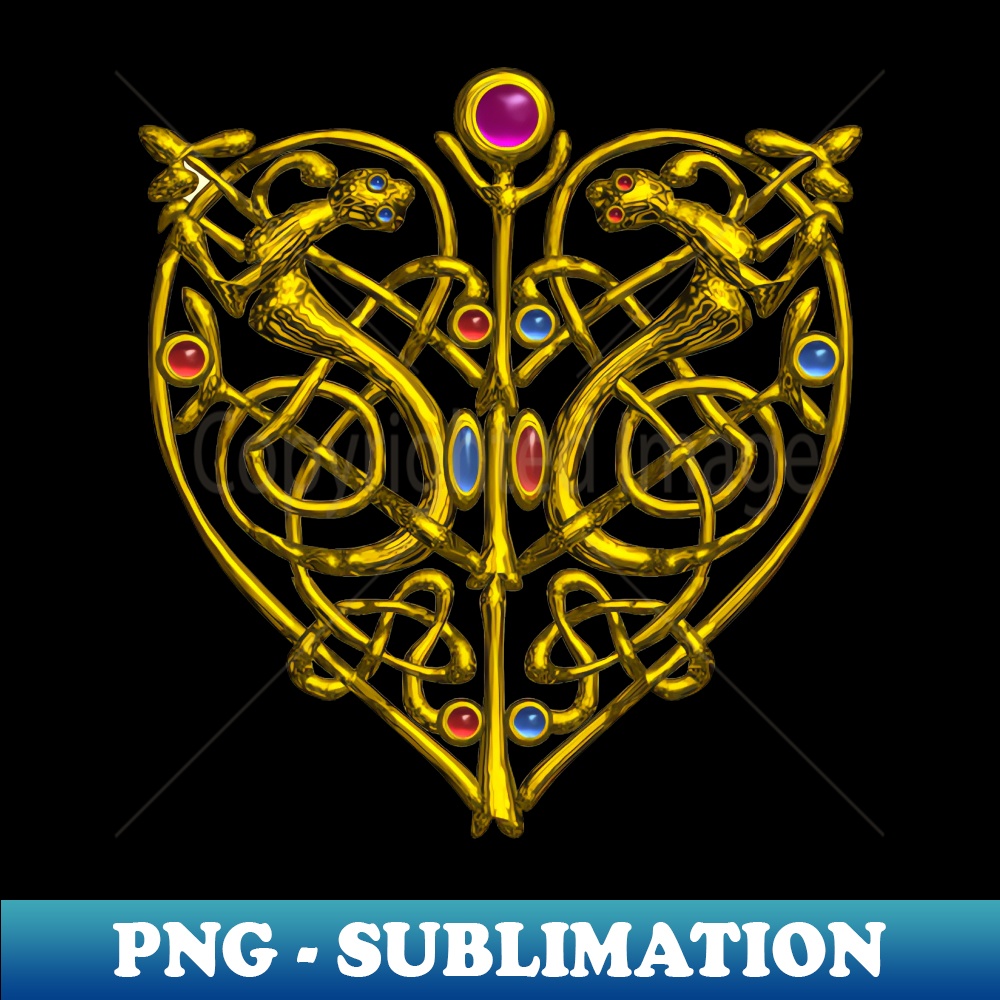 HYPER VALENTINE GOLD CELTIC KNOT HEART WITH LIZARDS IN WHIT | Inspire ...