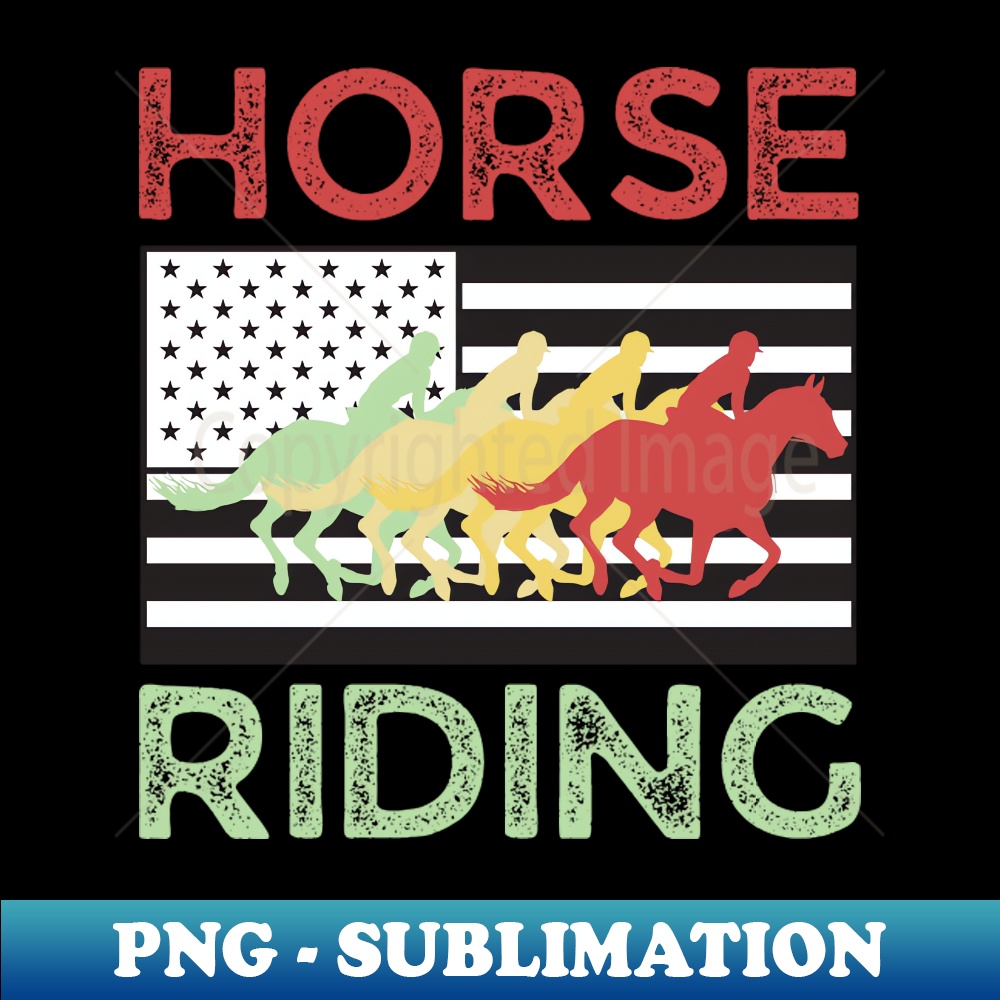 Horse Riding Team Vintage American Flag - Artistic Sublimati | Inspire ...
