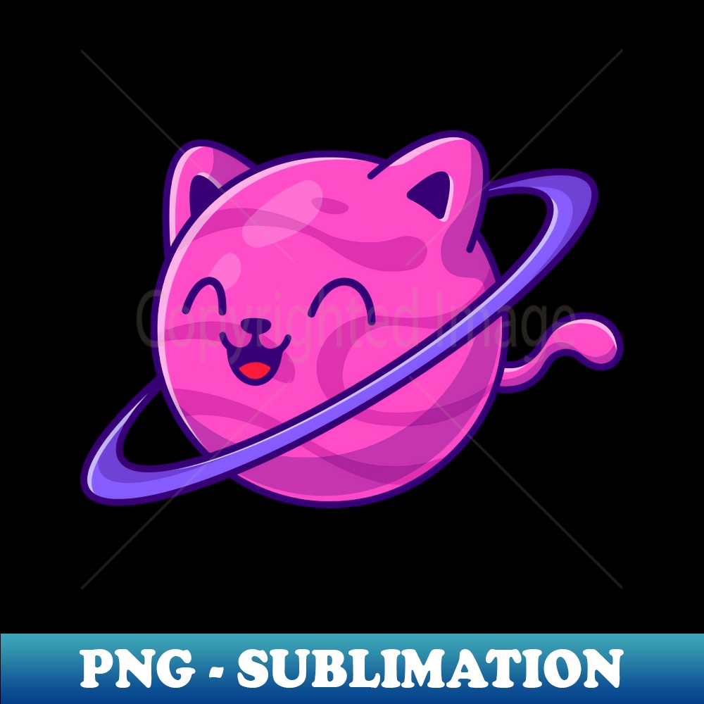 Cute Cat Planet Cartoon - Aesthetic Sublimation Digital File - Inspire ...