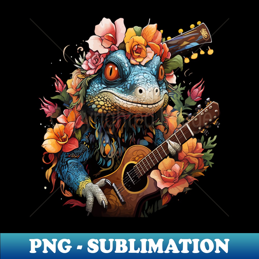 Gecko Playing Guitar - PNG Transparent Sublimation Design - | Inspire ...