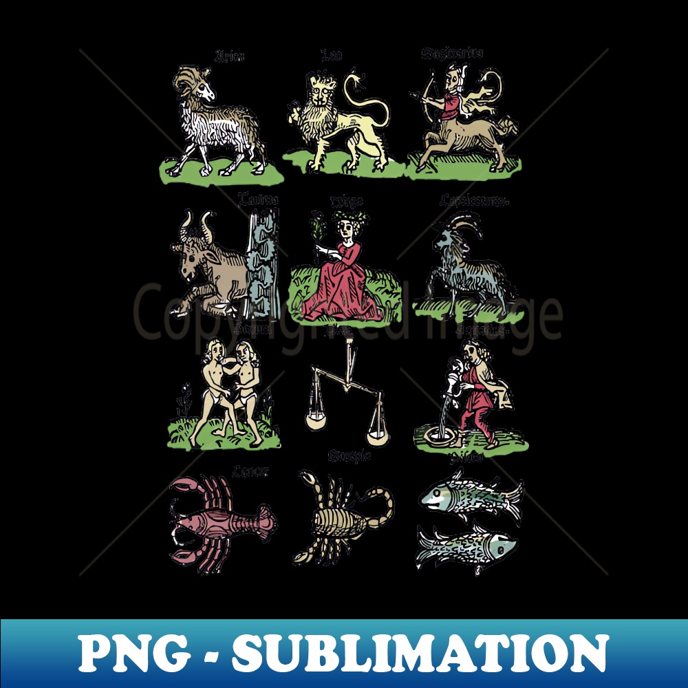 Signs of the Zodiac - Medieval Astrology - High-Quality PNG | Inspire ...