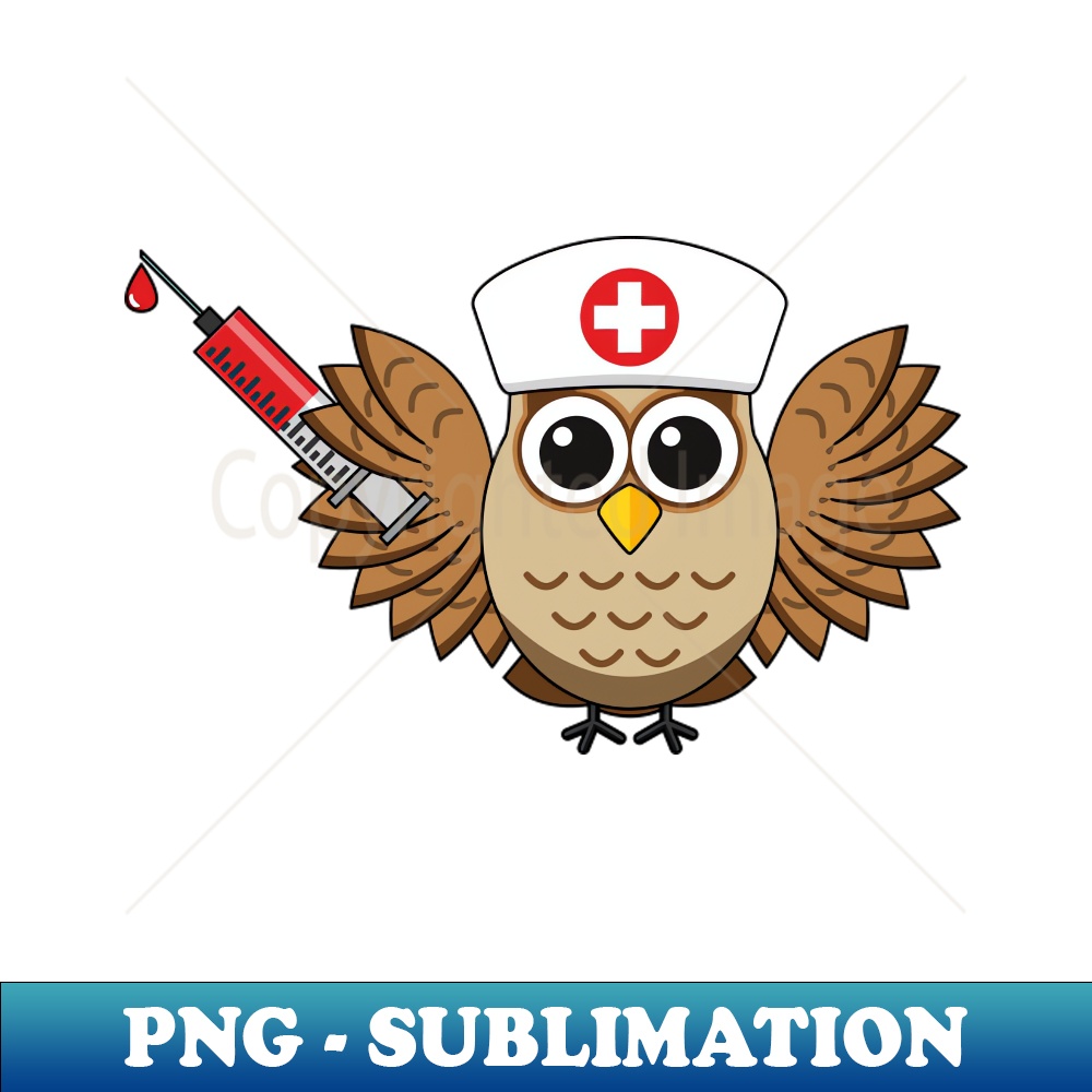 Cute Nurse Owl with Syringe Cartoon - PNG Sublimation Digita | Inspire ...