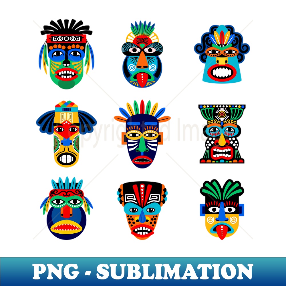 Zulu Aztec Warrior masks - Instant Sublimation Digital Downl | Inspire ...