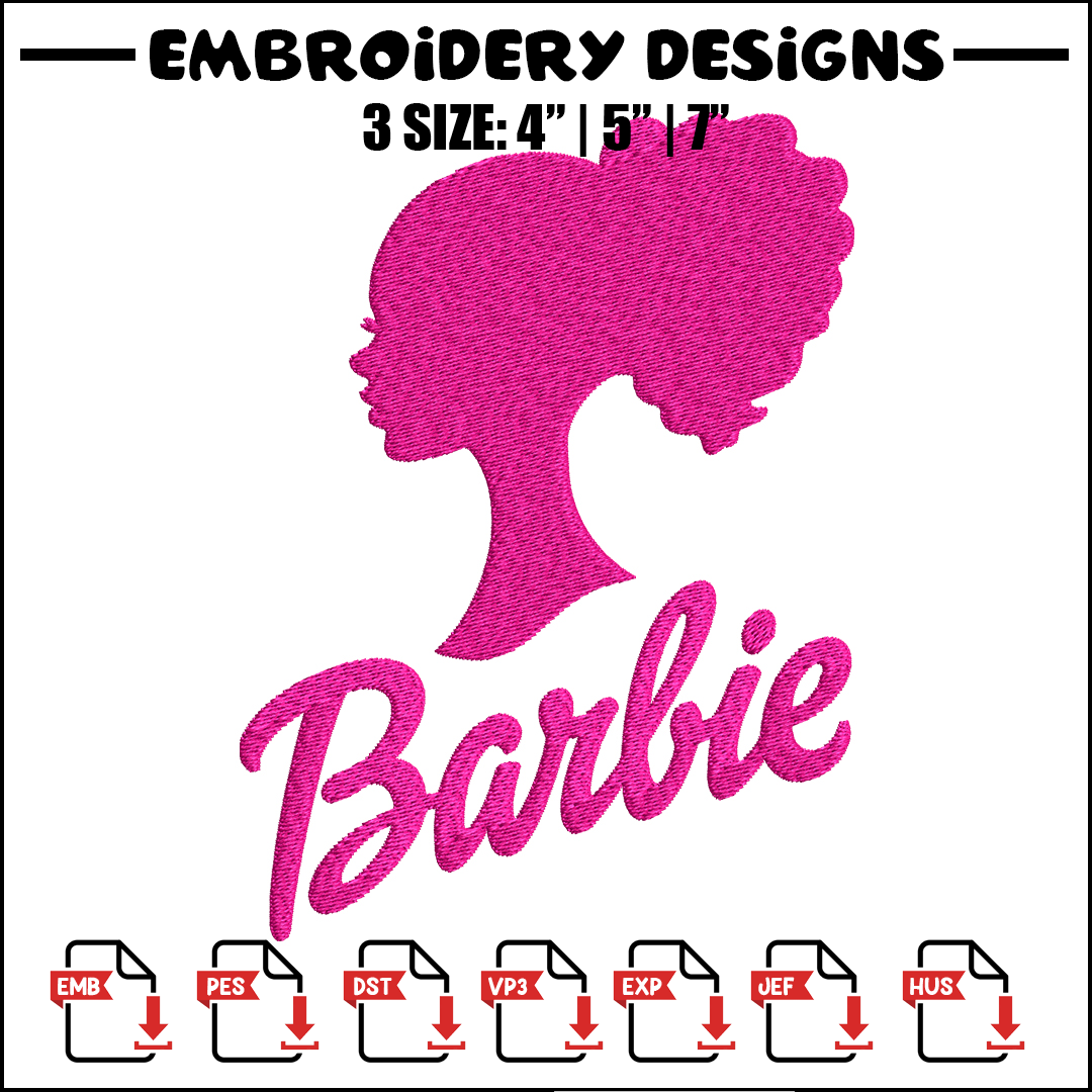 Barbie logo and her Embroidery, Barbie logo Embroidery, logo | Inspire ...