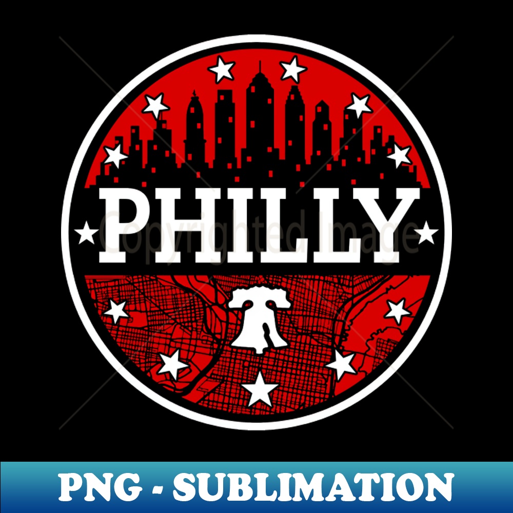 Red White and Blue Philly Fan Philadelphia Skyline Liberty B | Inspire ...