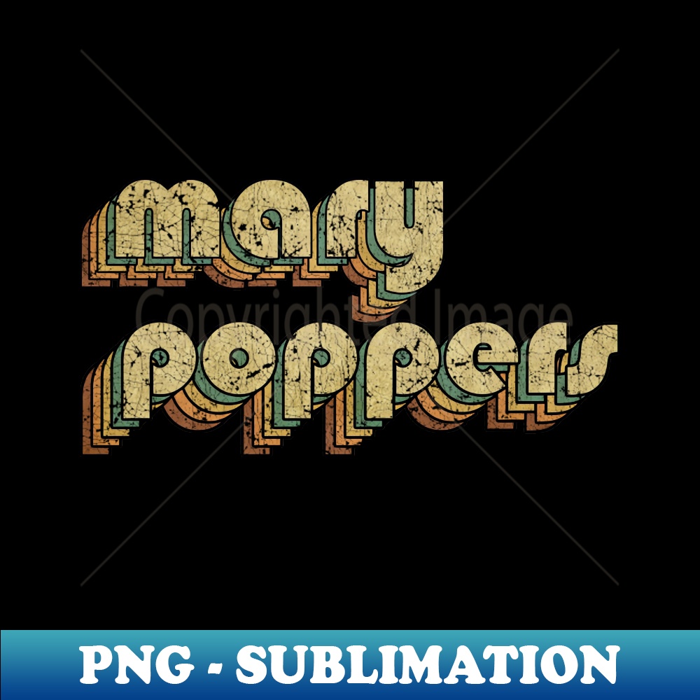 Mary Poppers Vintage Rainbow Typography Style 70s - PNG Tr - Inspire Uplift