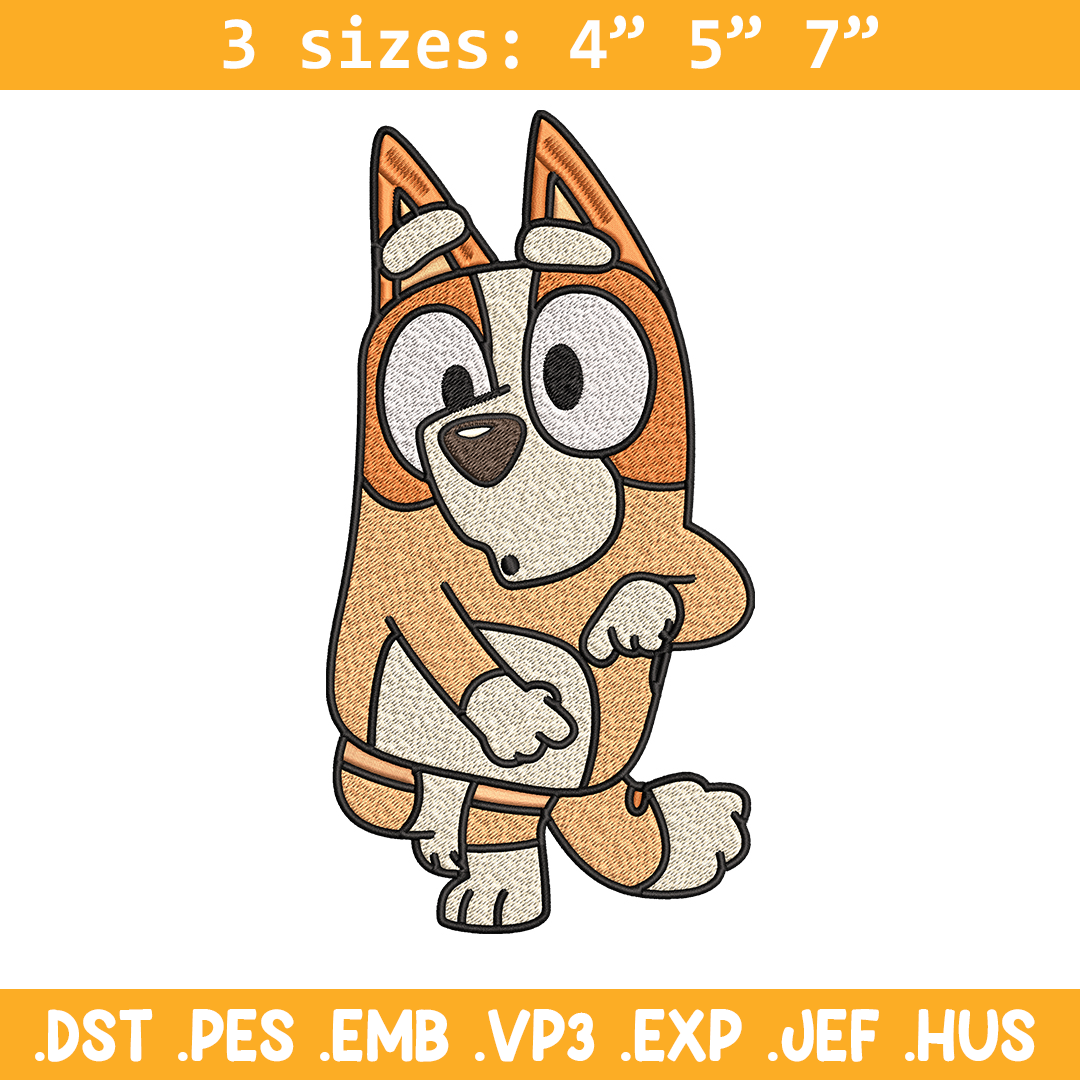 Bingo Heeler Embroidery, Bluey cartoon Embroidery, Embroider - Inspire ...