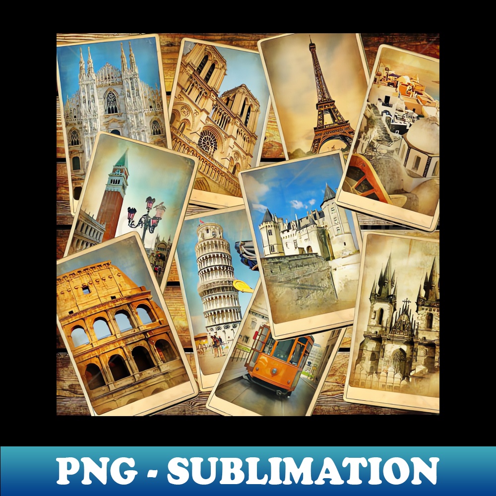 World travel photo collage - High-Resolution PNG Sublimation | Inspire ...