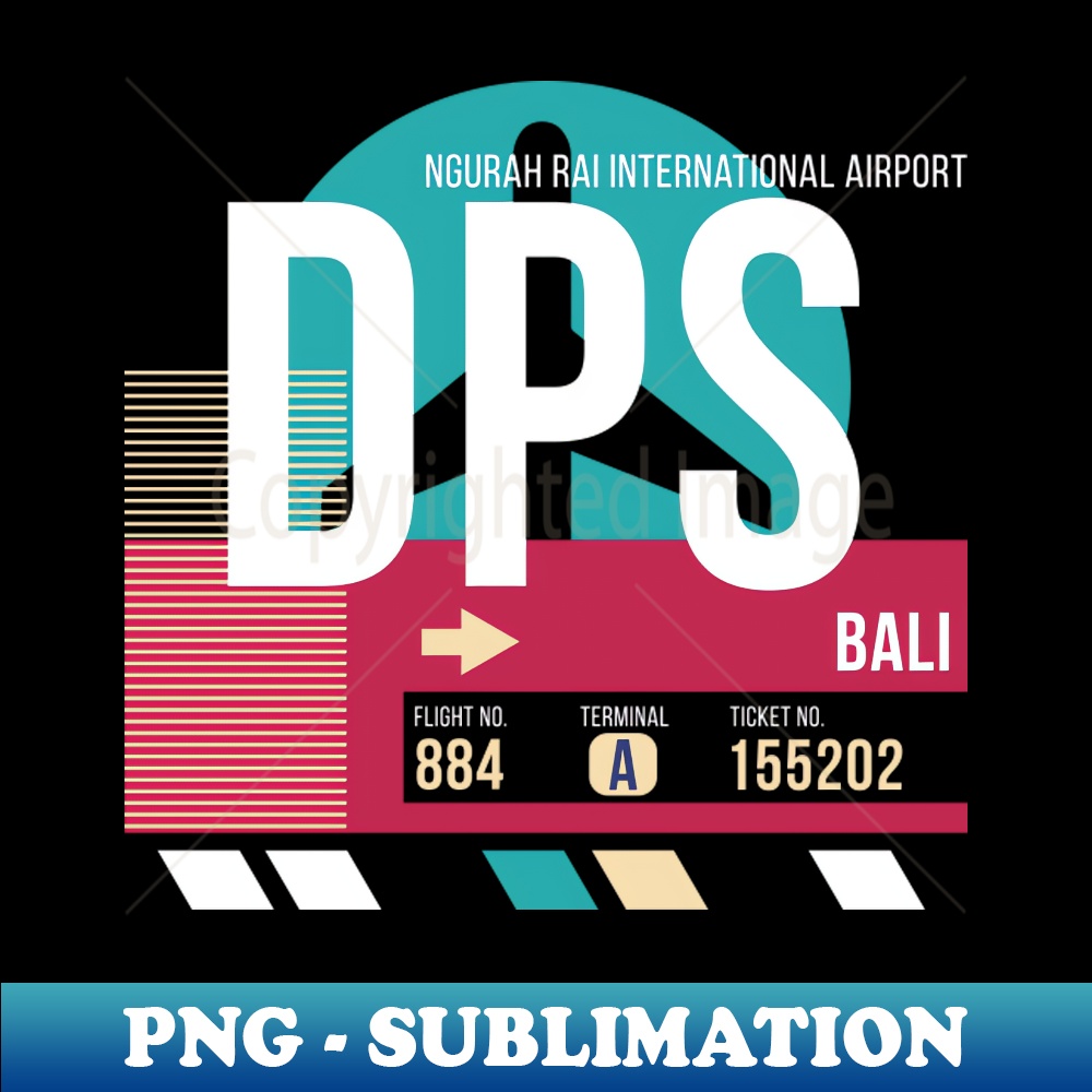 Bali Indonesia DPS Airport Code Baggage Tag E - High-Resolut - Inspire ...