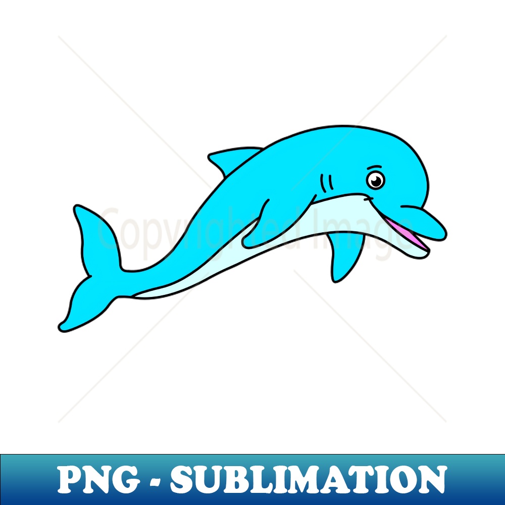 Cute Happy Animal Blue Dolphin - PNG Transparent Sublimation | Inspire ...