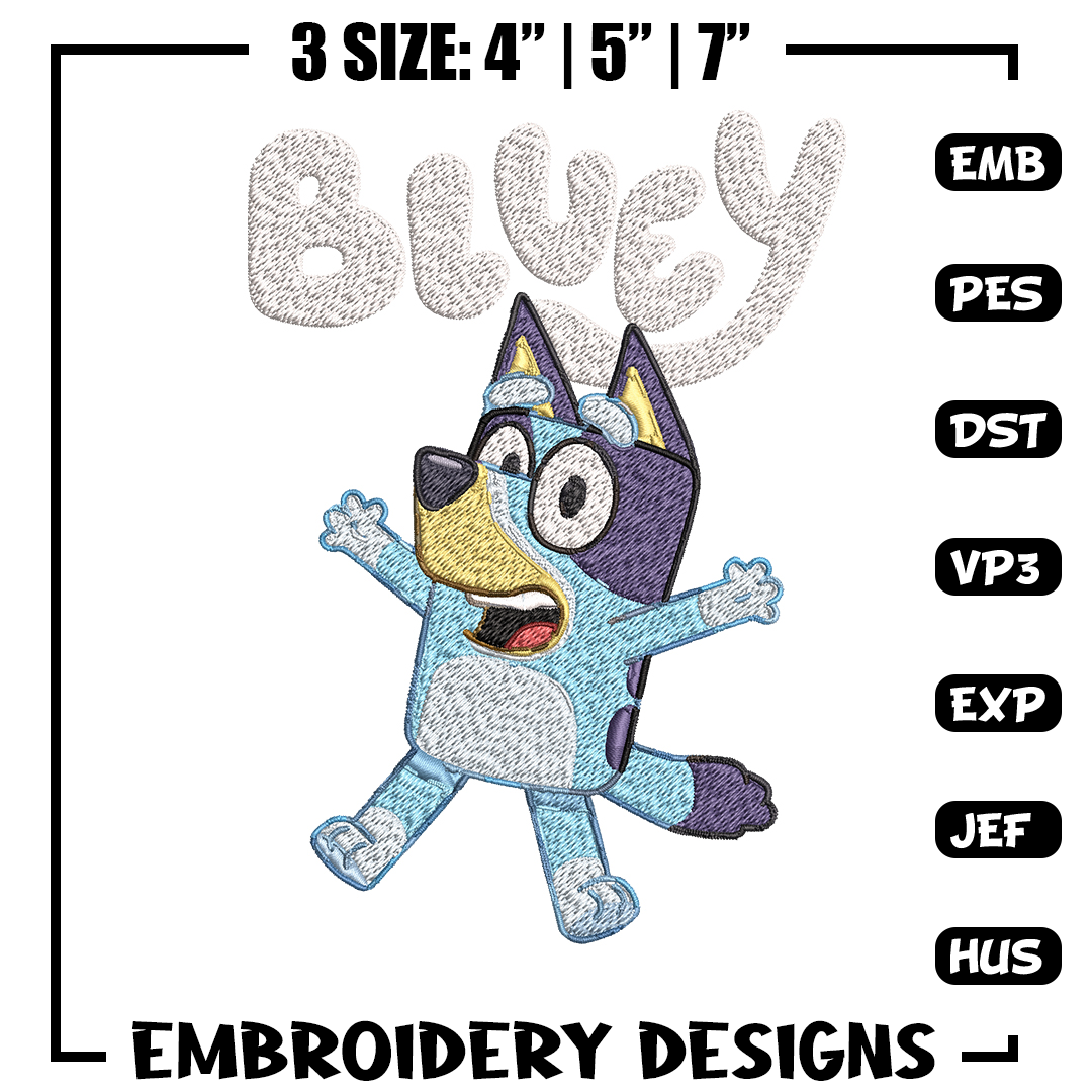 Bluey Embroidery, Bluey Cartoon Embroidery, cartoon Embroide | Inspire ...