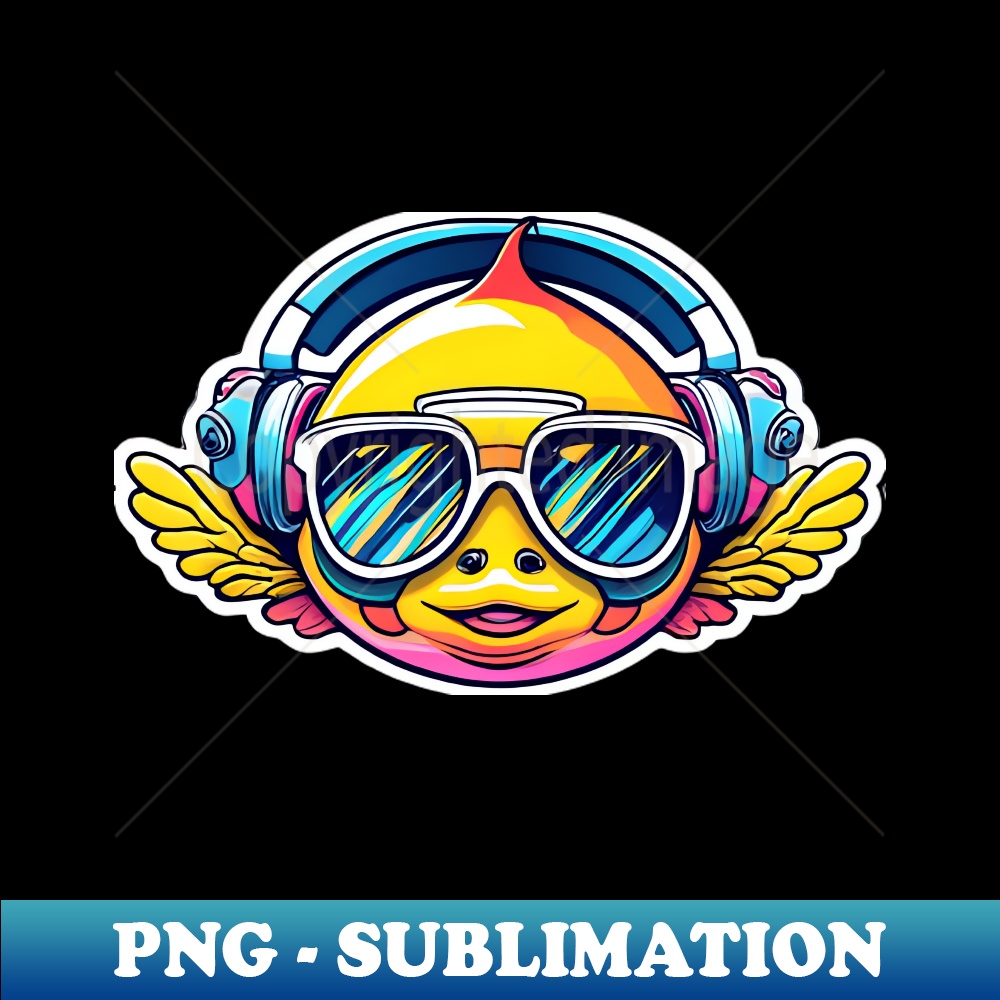 Cool Yellow Tang with Headphones Sticker - Vibrant Pencil Dr | Inspire ...