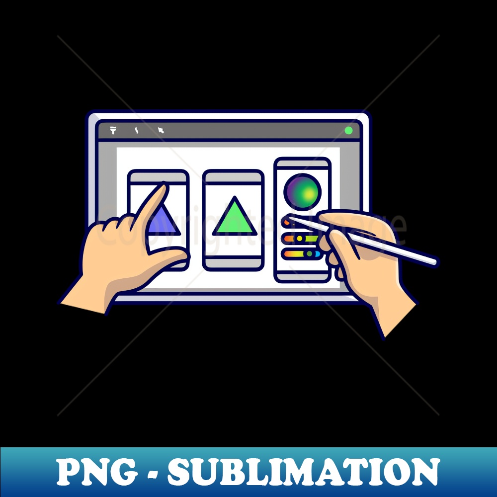 Drawing on Tablet Cartoon - Sublimation-Ready PNG File - Bol | Inspire ...