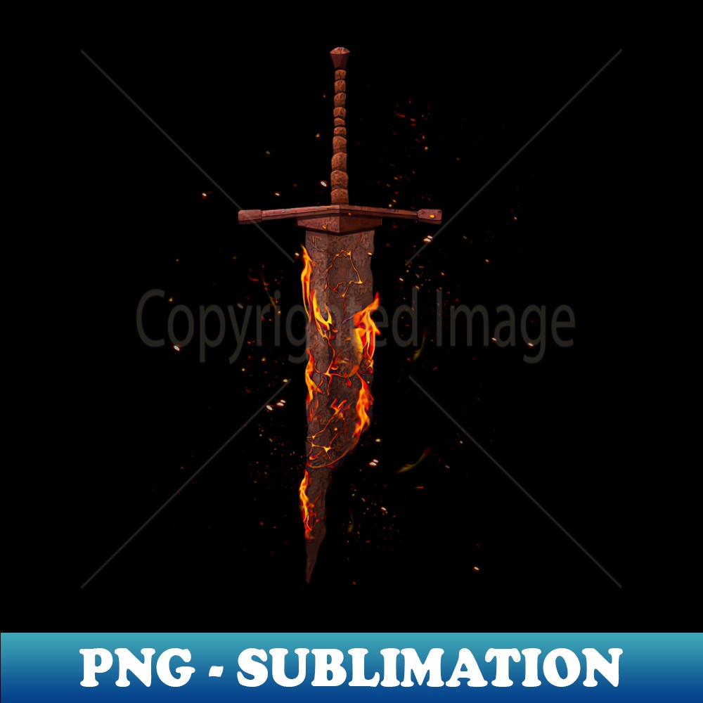 Broken sword on fire - PNG Transparent Sublimation File - Br - Inspire ...