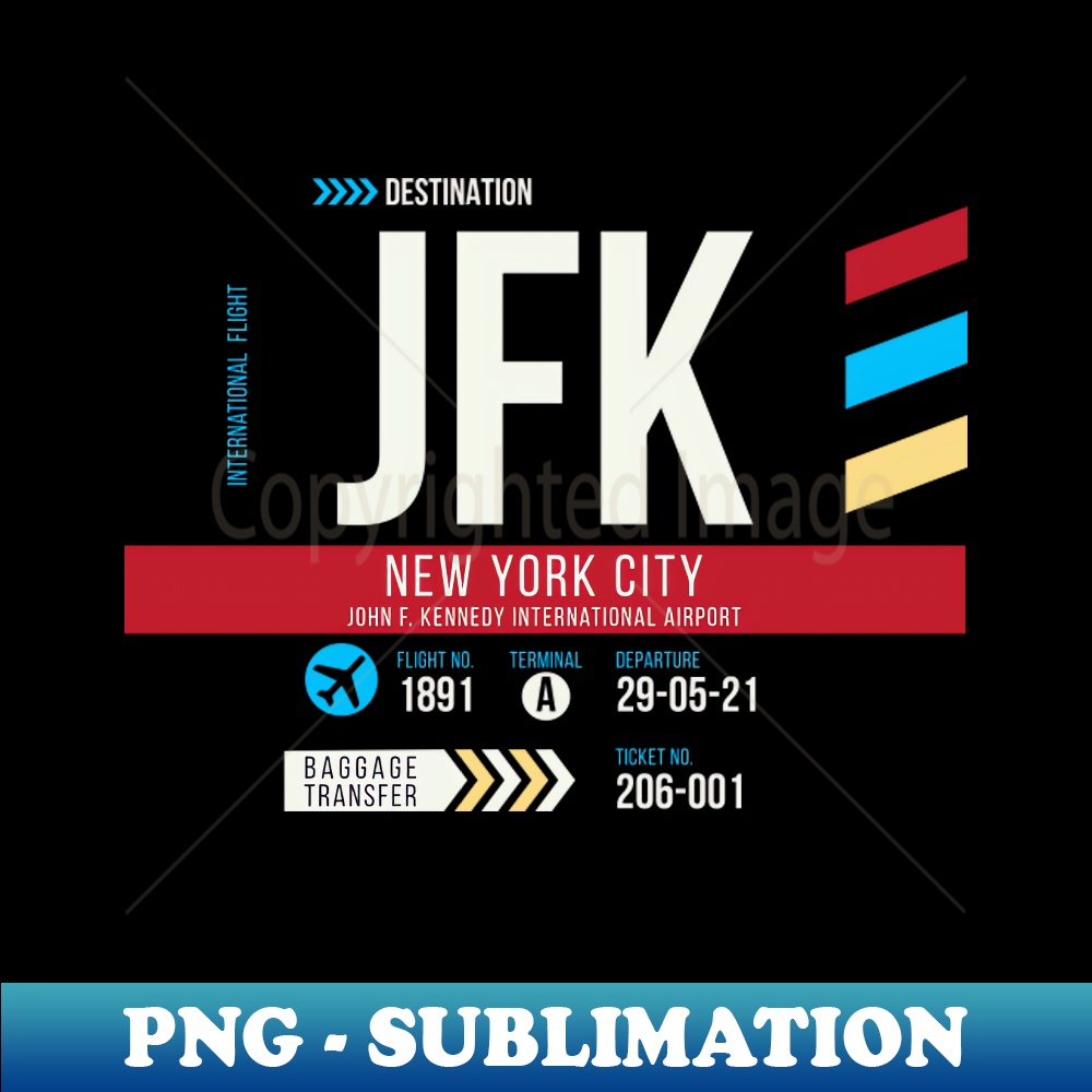 New York JFK Airport Code Baggage Tag - PNG Transparent Subl - Inspire ...