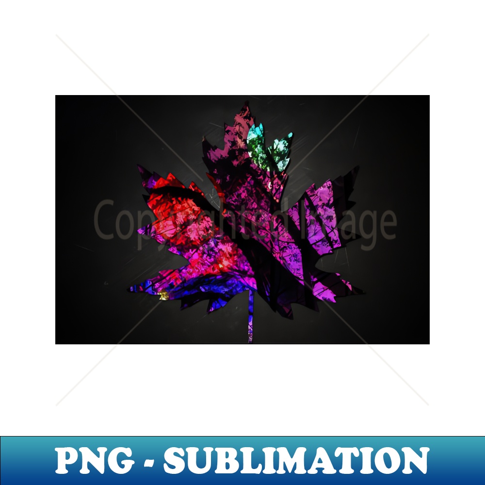 Maple leaf on black background - Sublimation-Ready PNG File | Inspire ...