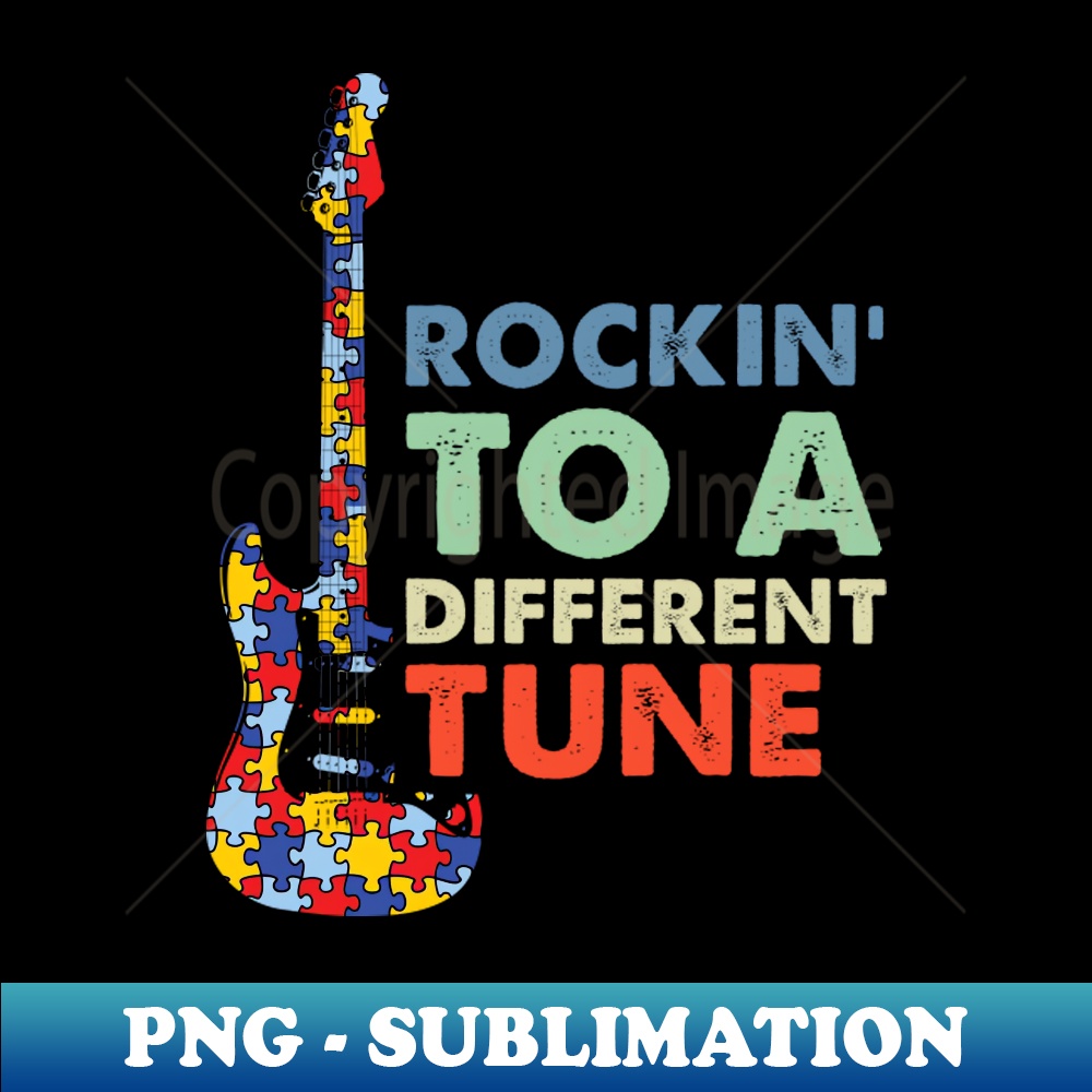 Rockin To A Different Tune Puzzle Piece Guitar Autism - Spec | Inspire ...