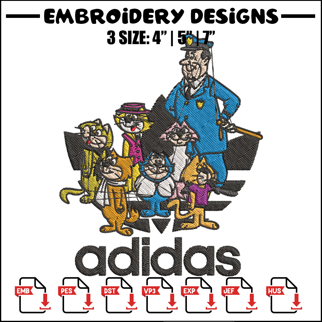 Cats cartoon adidas Embroidery Design, Adidas Embroidery, Em | Inspire ...