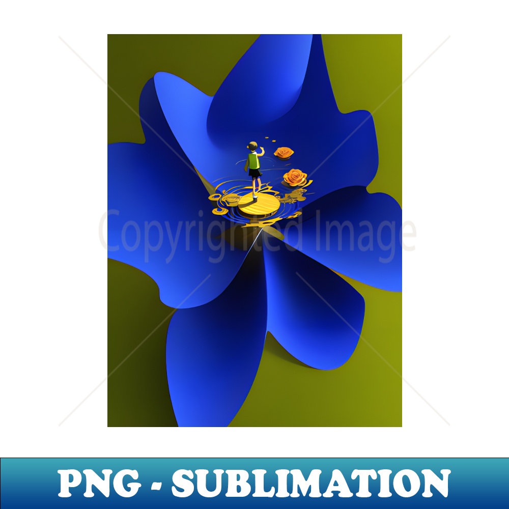 Abstract blue flower drawing - Exclusive Sublimation Digital | Inspire ...