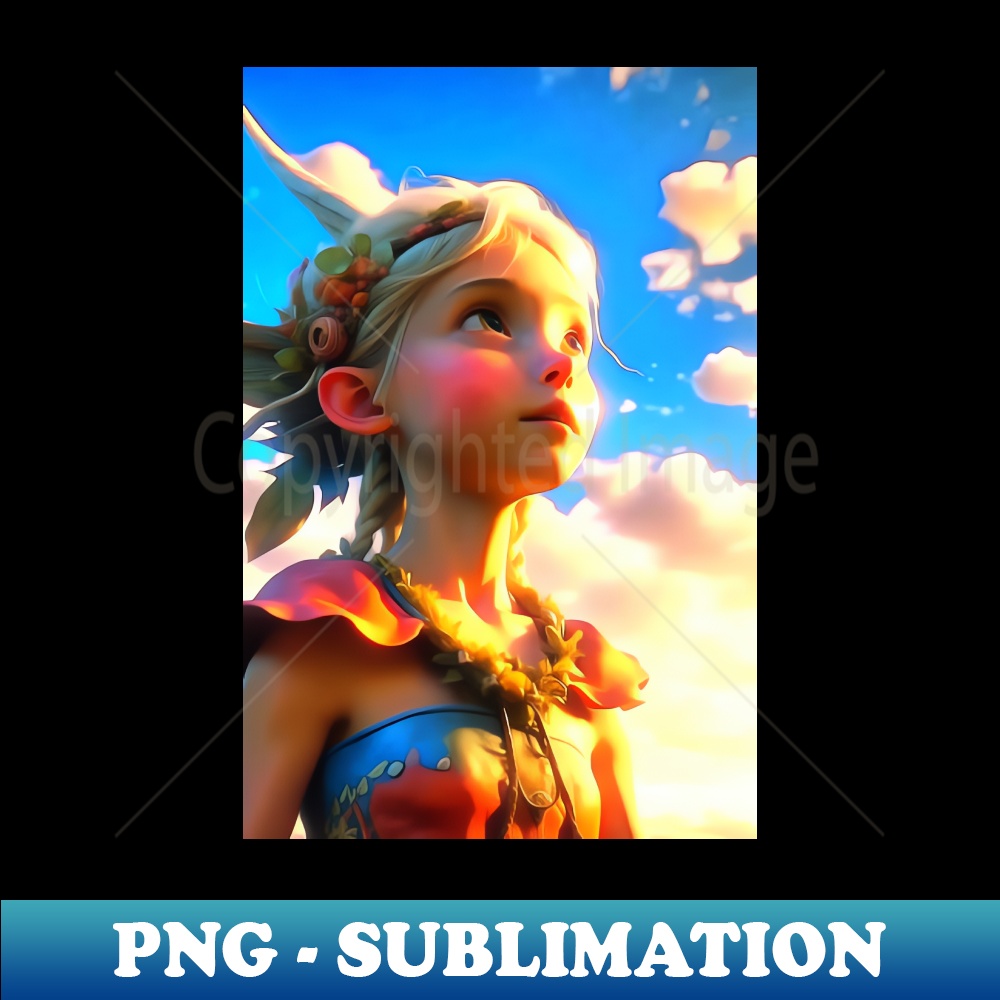 Elf girl looking at the sun - Signature Sublimation PNG File | Inspire ...