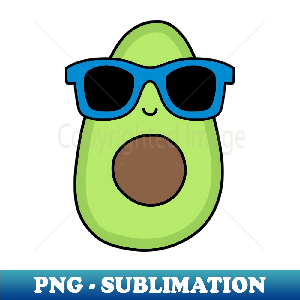 Cool Avocado with Blue Sunglasses - Elegant Sublimation PNG | Inspire ...