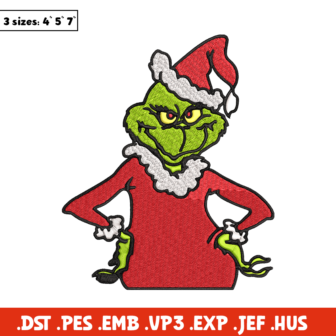 Christmas Grinch Embroidery design, Grinch christmas Embroid | Inspire ...