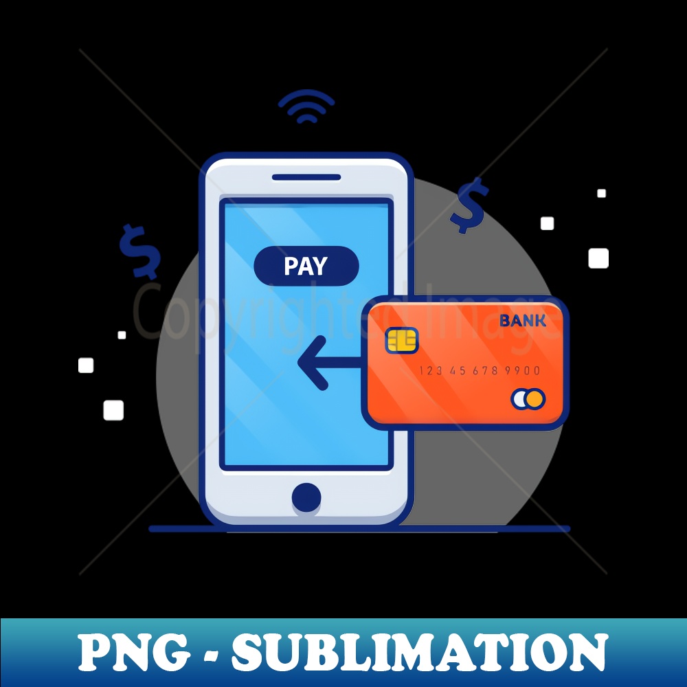 Handphone With payment Application And Bank Card Cartoon - C | Inspire ...