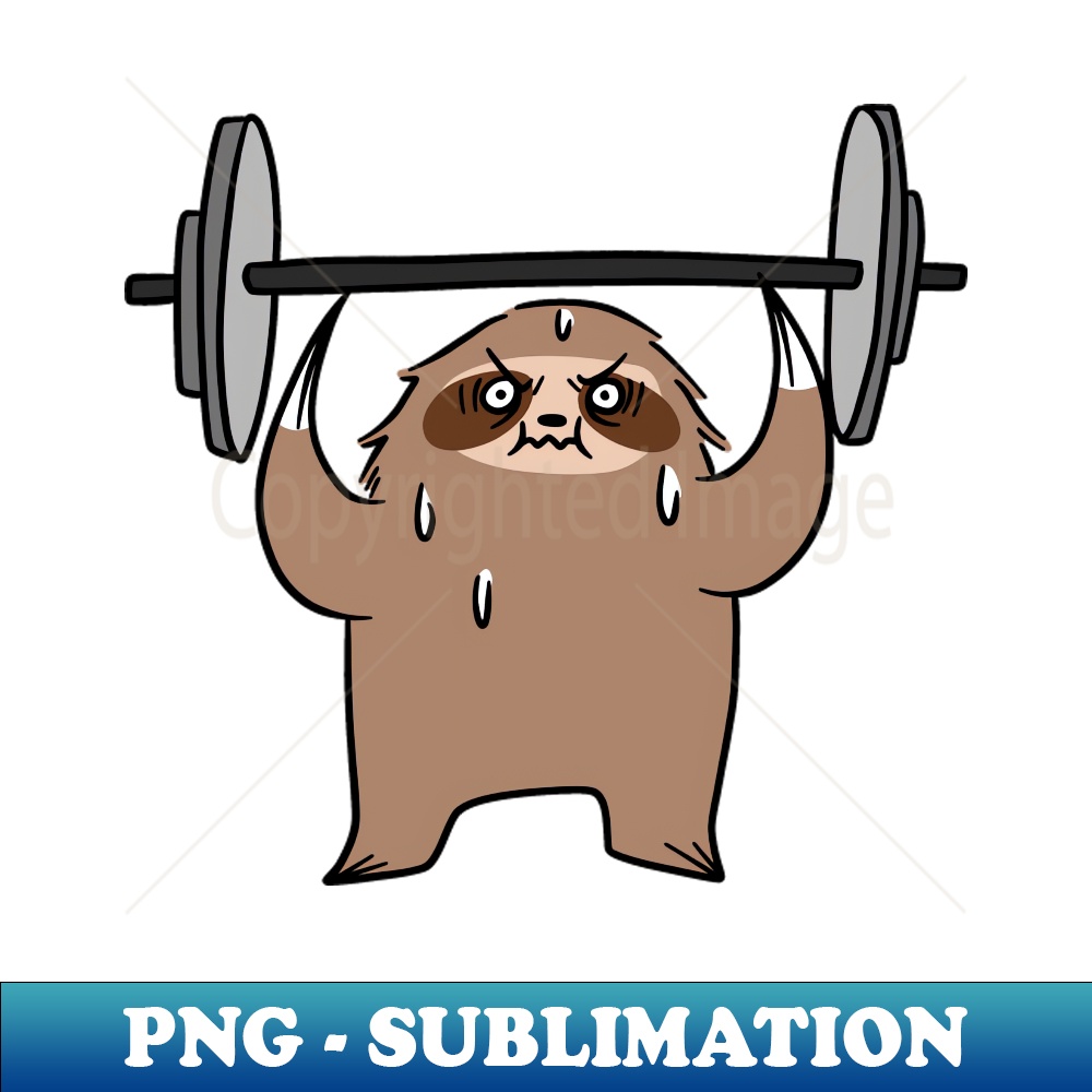 Sloth Lifting Barbell with Weights - High-Resolution PNG Sub | Inspire ...