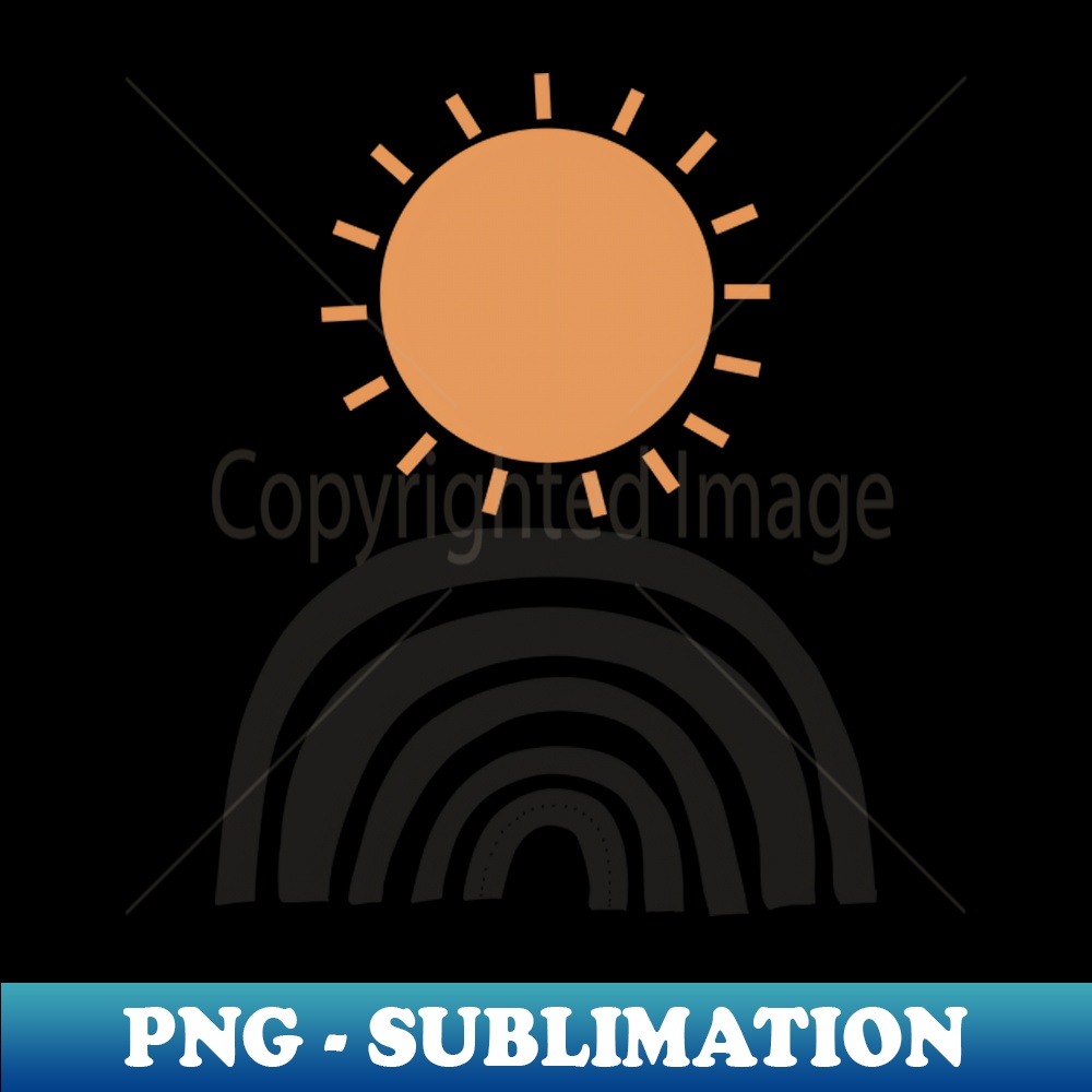 Contemporary poster design abstract sun and rainbow shape - - Inspire ...