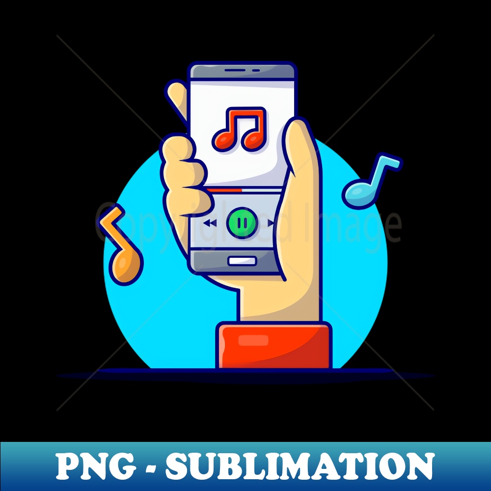 Online Music Player with Hand Tune and Note of Music Cartoon | Inspire ...