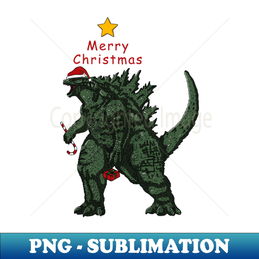 Godzilla Merry Christmas - Signature Sublimation PNG File - | Inspire ...
