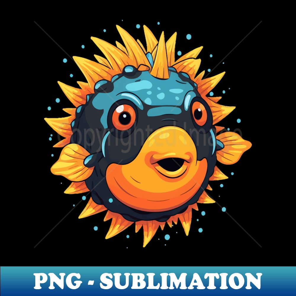 Puffer Fish Smiling - High-Resolution PNG Sublimation File - | Inspire ...