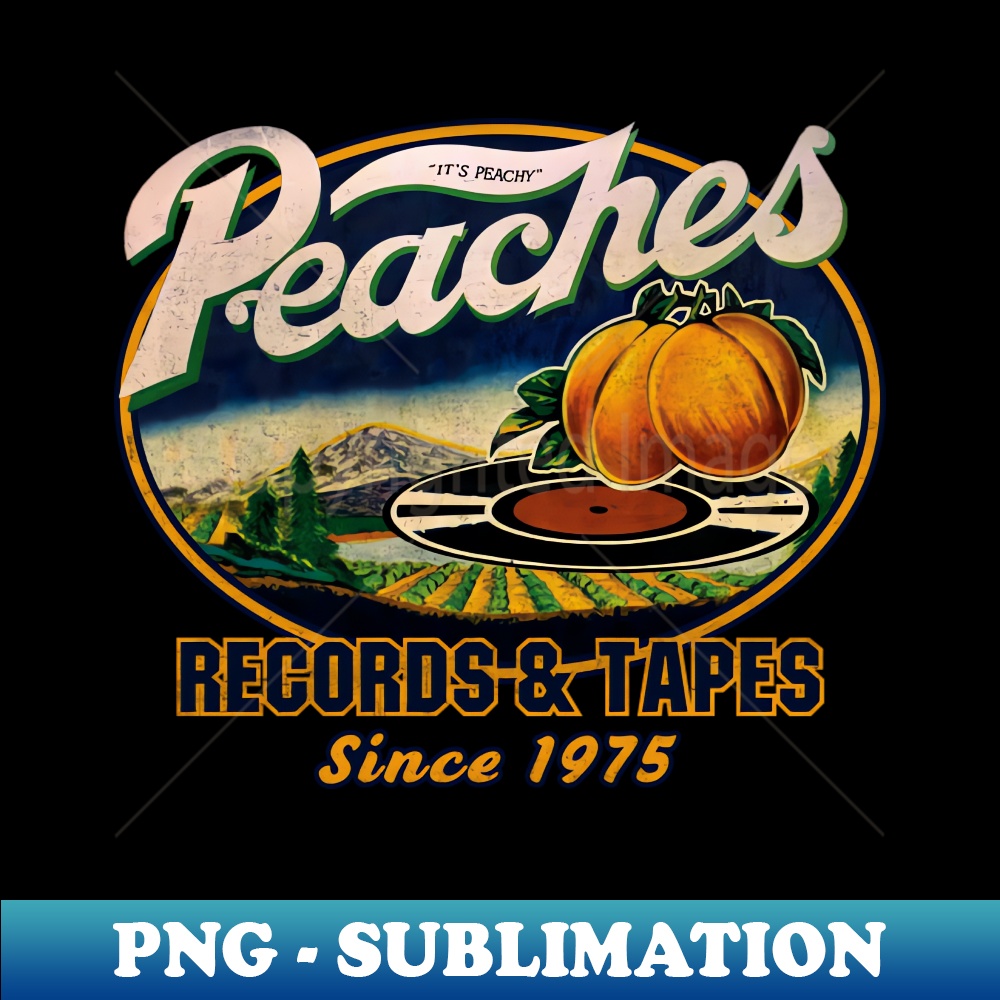 Peaches Records and Tapes 1975 Worn - PNG Transparent Sublim - Inspire ...