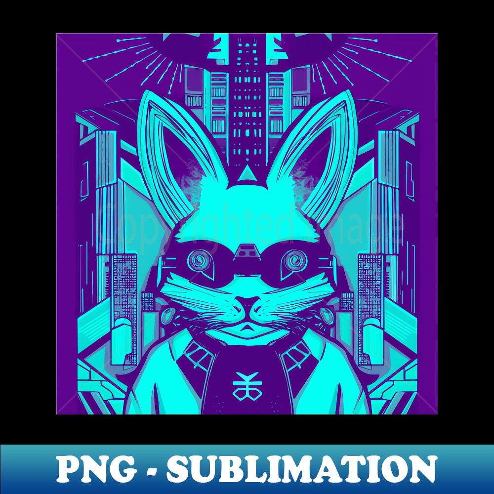 Green retro style cyberpunk rabbit - PNG Transparent Sublima | Inspire ...