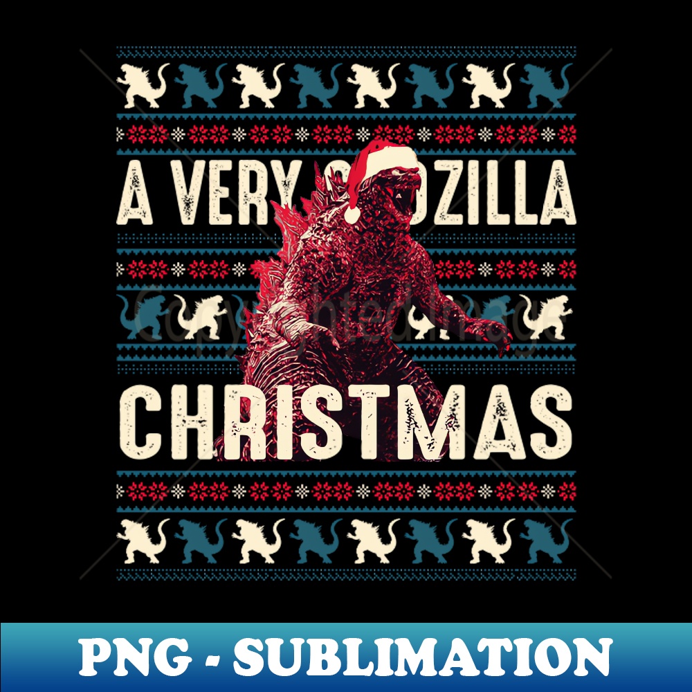 A Very Godzilla Christmas - PNG Transparent Sublimation File | Inspire ...