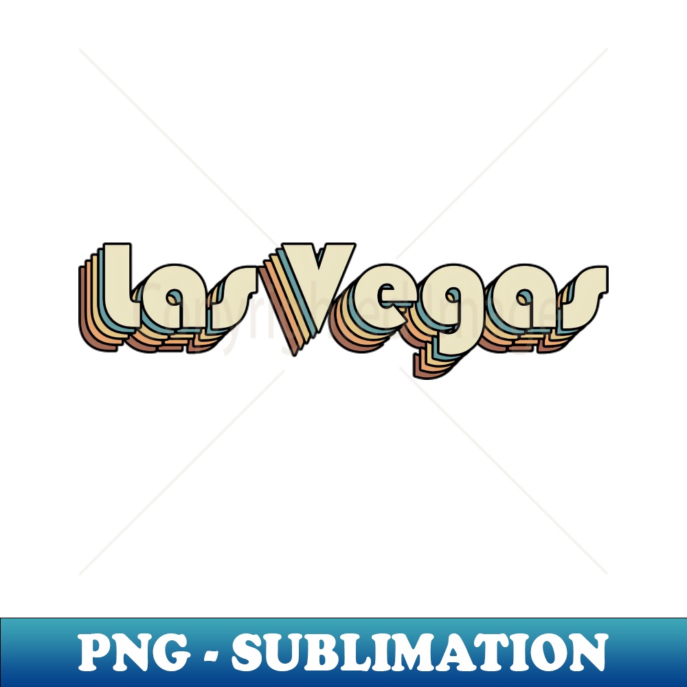 Las Vegas Las Vegas Retro Rainbow Typography Style 70s - P | Inspire Uplift