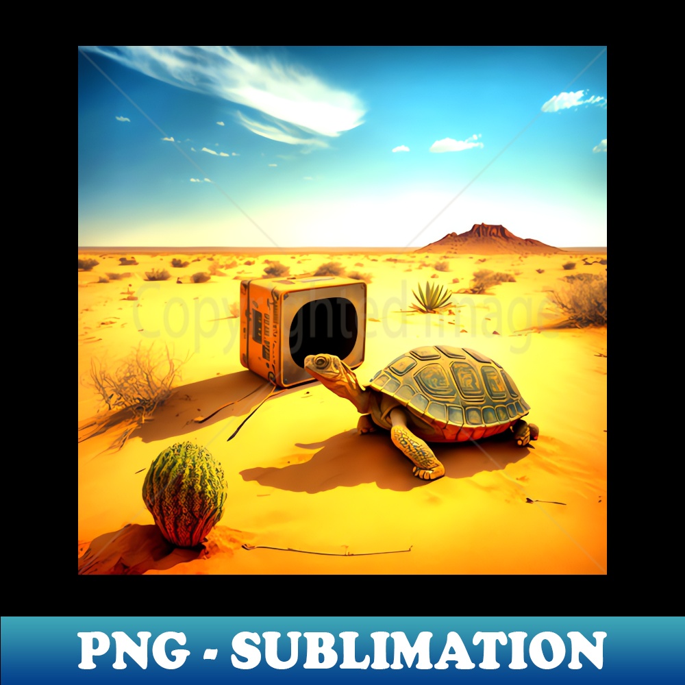 Turtle watching TV in a desert - Premium Sublimation Digital | Inspire ...