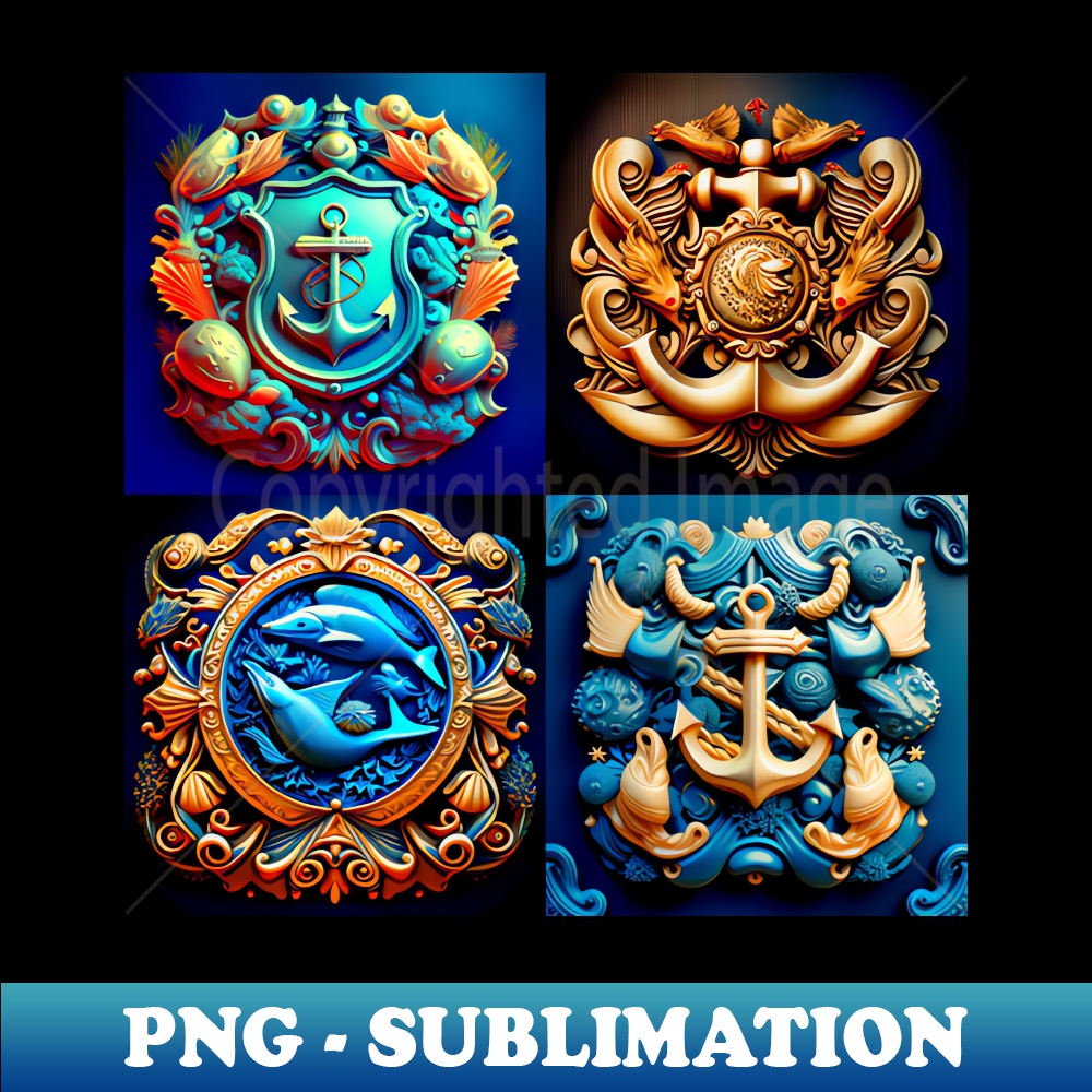 3d marine emblem motif - Exclusive PNG Sublimation Download | Inspire ...