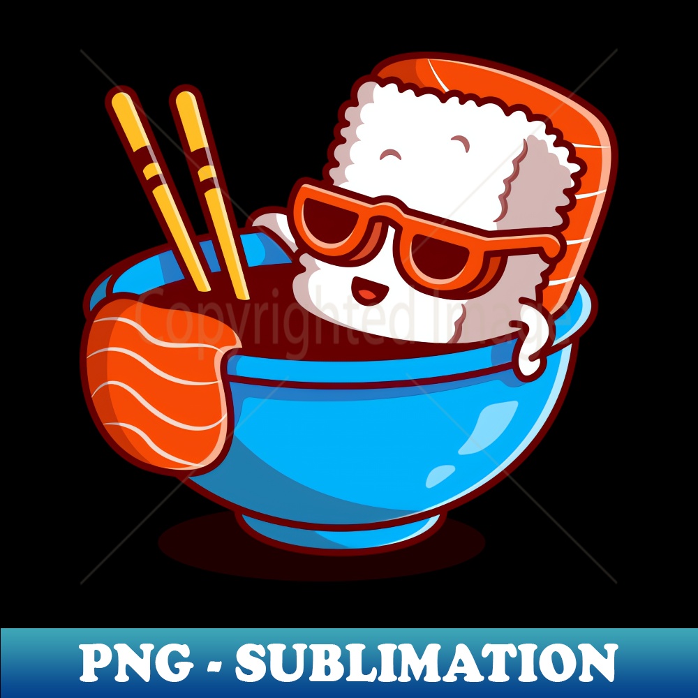 Cute Salmon Sushi In The Shoyu Sauce Cartoon - Exclusive PNG | Inspire ...