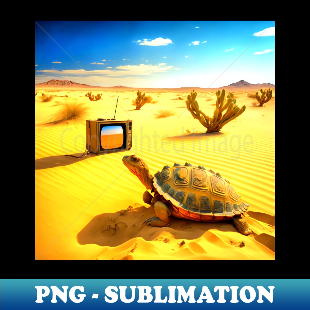 Turtle watching TV in a desert 02 - High-Quality PNG Sublima | Inspire ...
