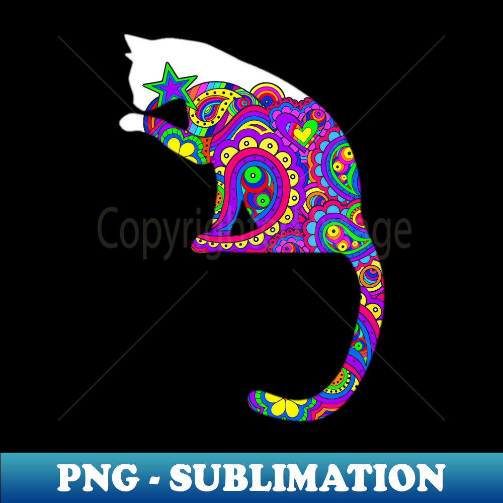 Hippy Cat - Aesthetic Sublimation Digital File - Capture Ima - Inspire ...