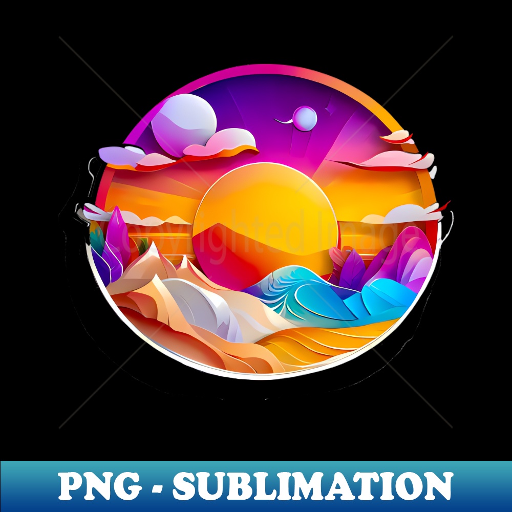 Sunset 3d landscape artwork - Professional Sublimation Digit | Inspire Uplift