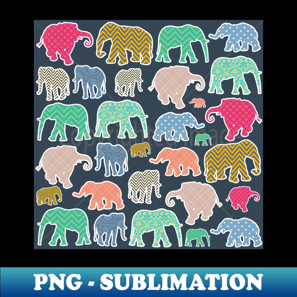 Colorful Elephants Pattern Of Elephants Zigzag - Trendy Subl | Inspire ...